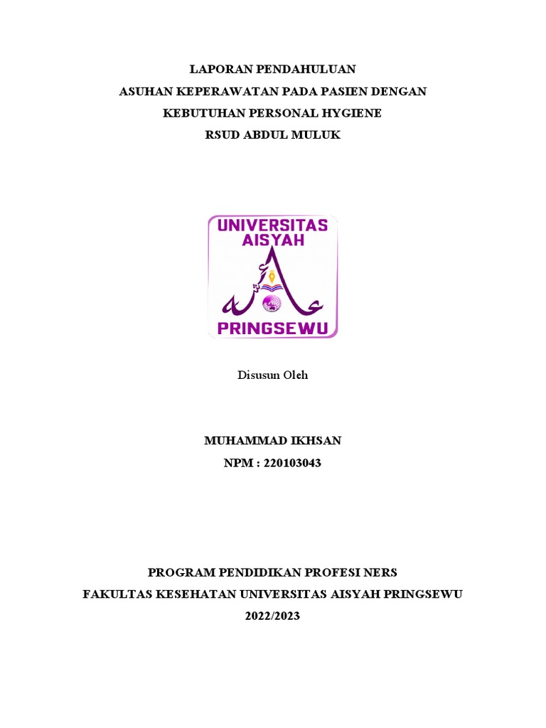 Laporan Pendahuluan KDP Personal Hygiene Ikhsan | PDF