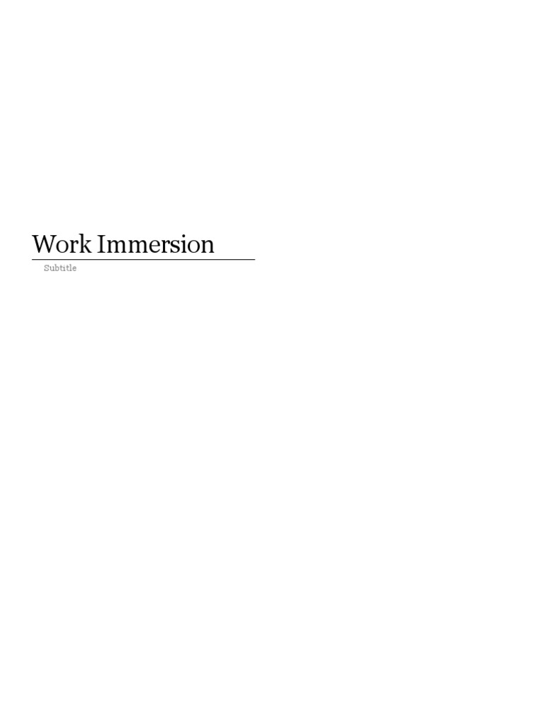 Work Immersion | PDF | Credential | Confidentiality