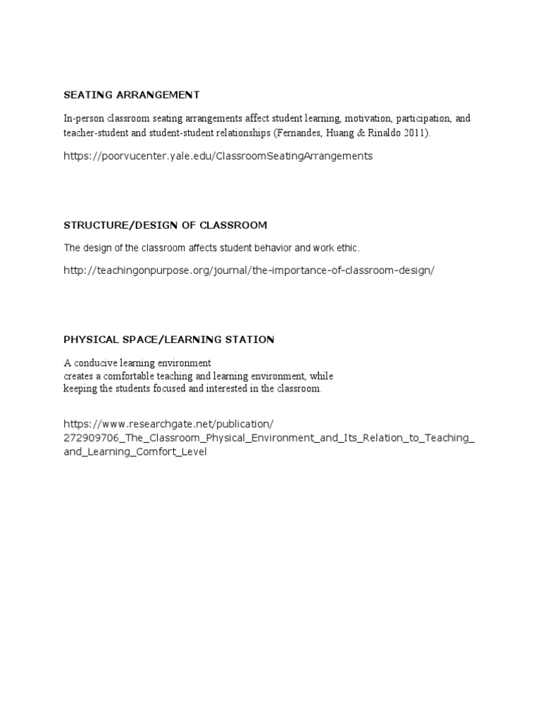 Physical Personal Aspect of Classroom Management | PDF