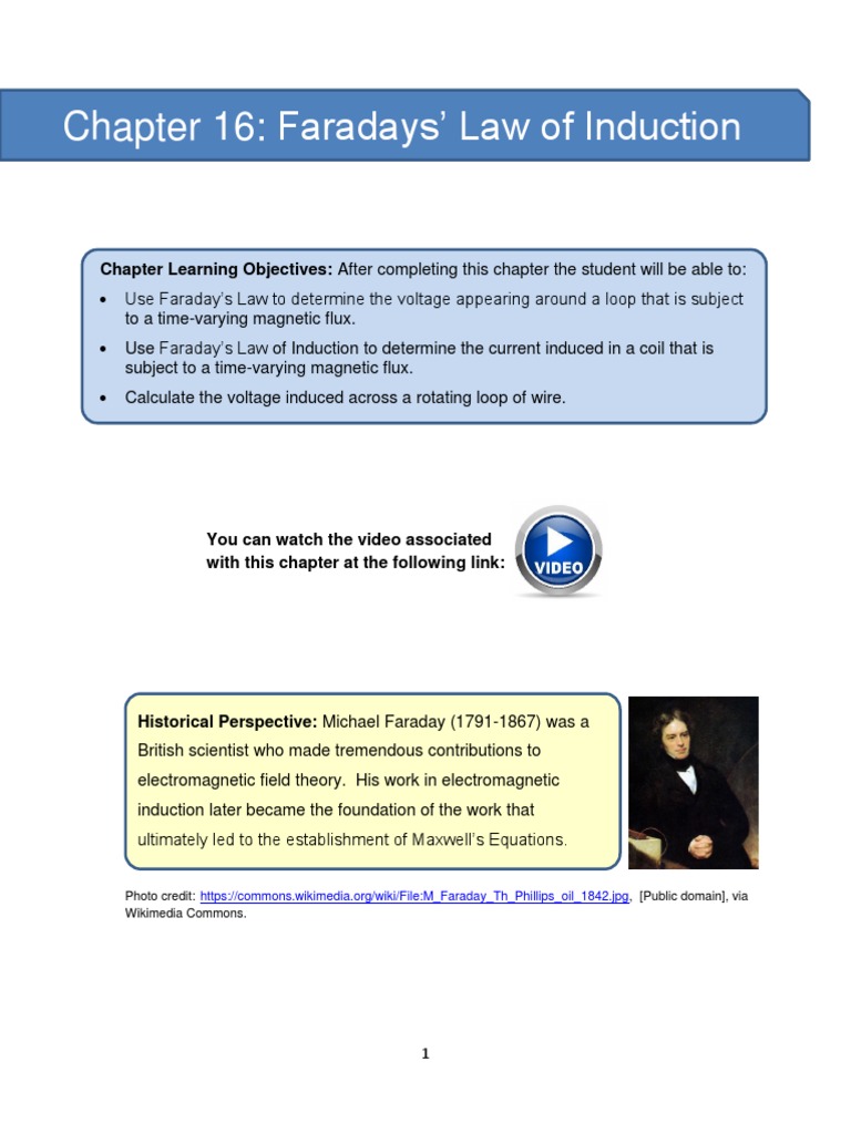 16 Faraday's Law of Induction | PDF | Electromagnetic Induction | Inductor