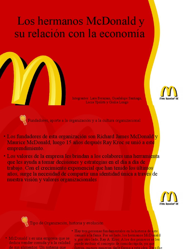 Los Hermanos McDonald y Su Relación Con La Economía | PDF | Mc Donald's ...