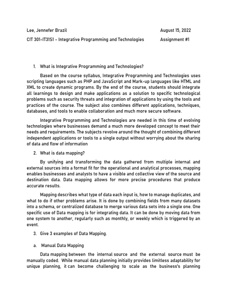 Assignment1 Lee | Download Free PDF | Computer Programming ...