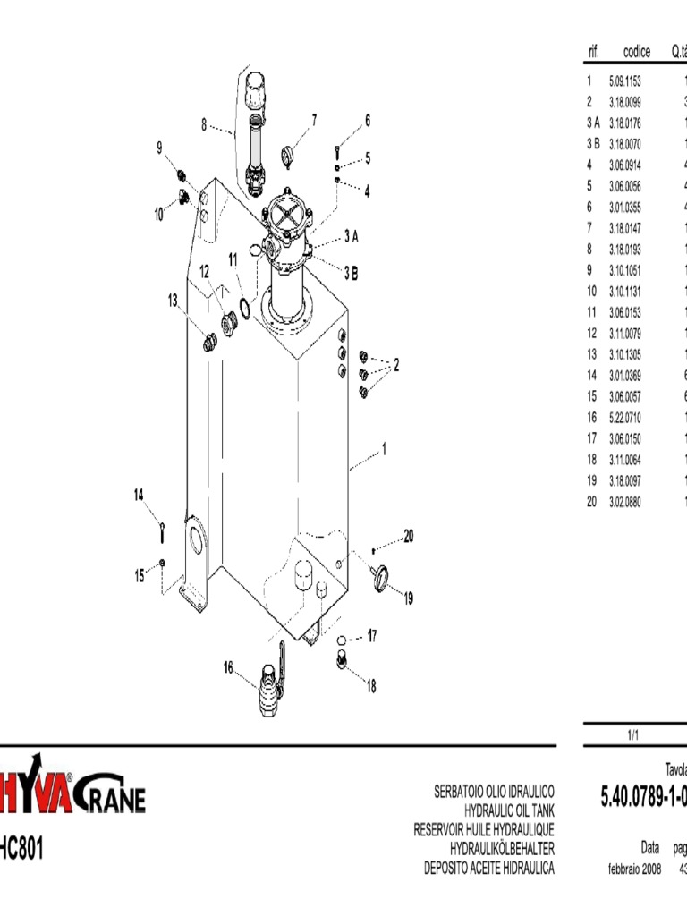 Filtro Hidraulico 1 Unidad HYVA HC801X E8 | PDF