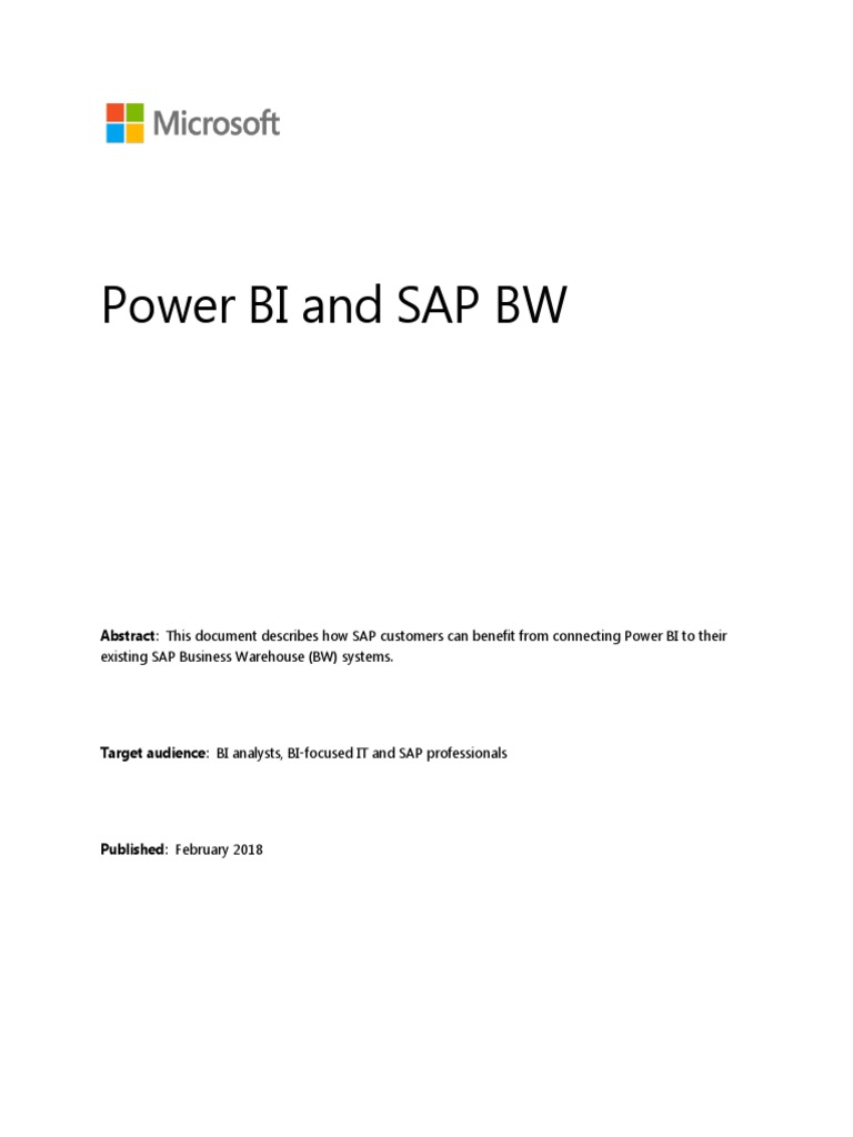 Power BI and SAP BW | PDF | Installation (Computer Programs) | Server ...