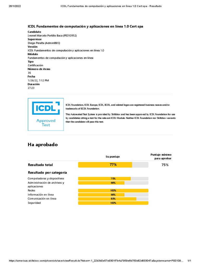 ICDL Fundamentos de Computación y Aplicaciones en Línea 1.0 Cert Spa ...