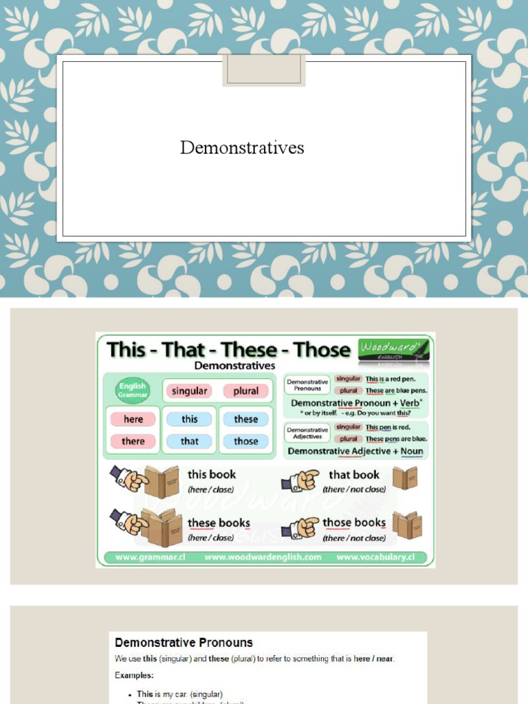 Demonstratives | PDF