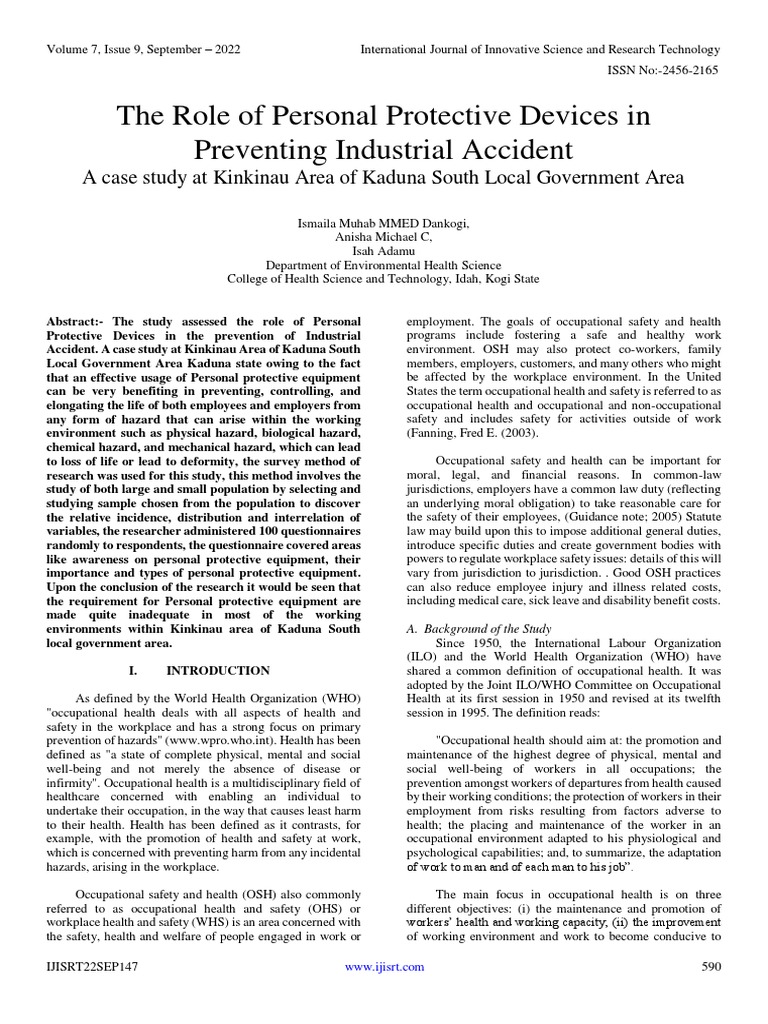 The Role of Personal Protective Devices in Preventing Industrial ...