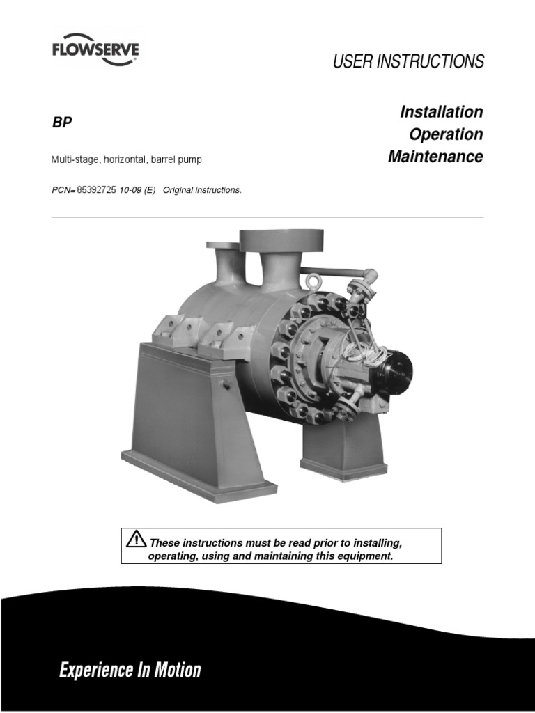 I.O.M. Diffuser Casing, Multistage, Process Barrel Pump | PDF | Pump ...