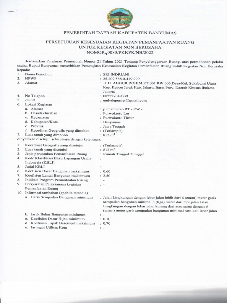 PKKPR Mas Pupung | PDF