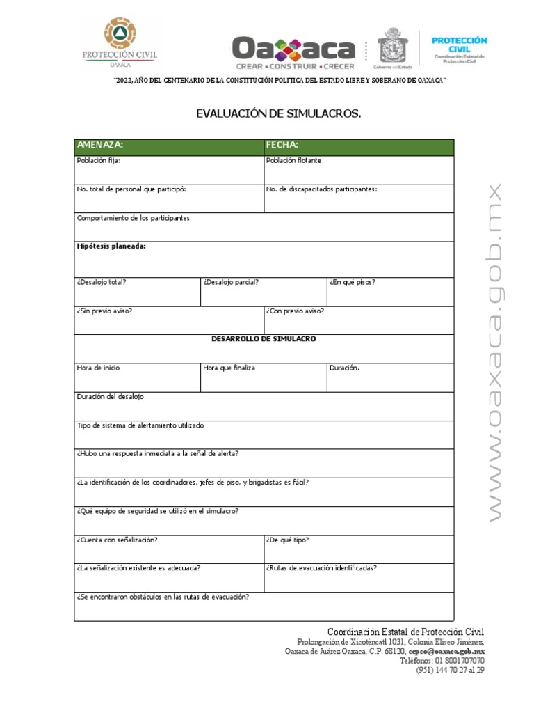 Formato Evaluación de Simulacro | PDF
