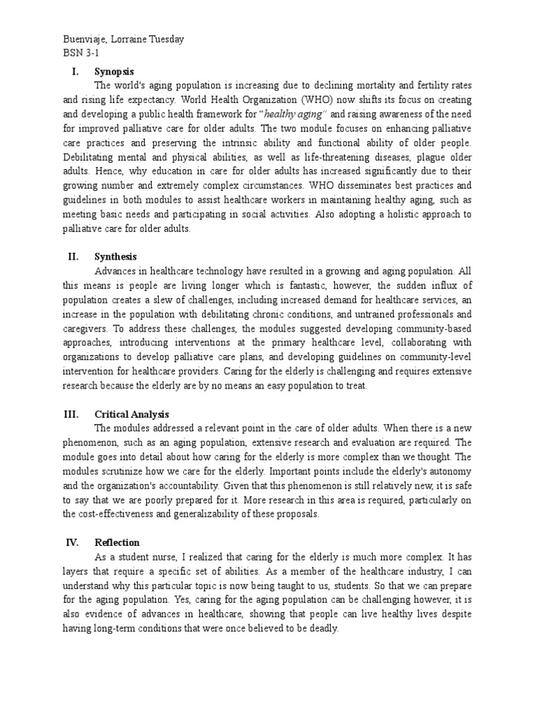 CHN Assignment | PDF | Ageing | Health Care