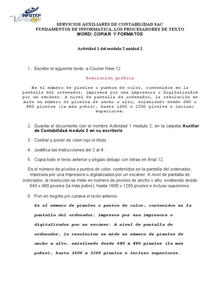 Actividad 1 Del Módulo 2 Unidad 2 | PDF