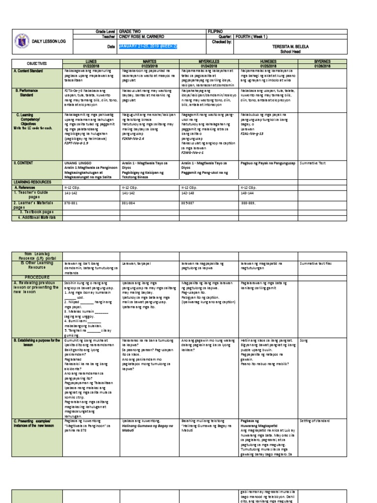 Filipino 2 q4 Week 2 | PDF