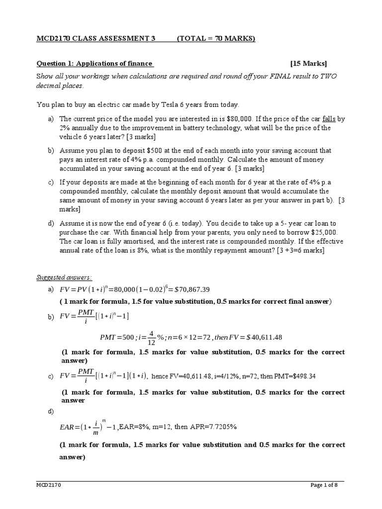 CA 3 and Solutions | PDF | Bonds (Finance) | Yield (Finance)