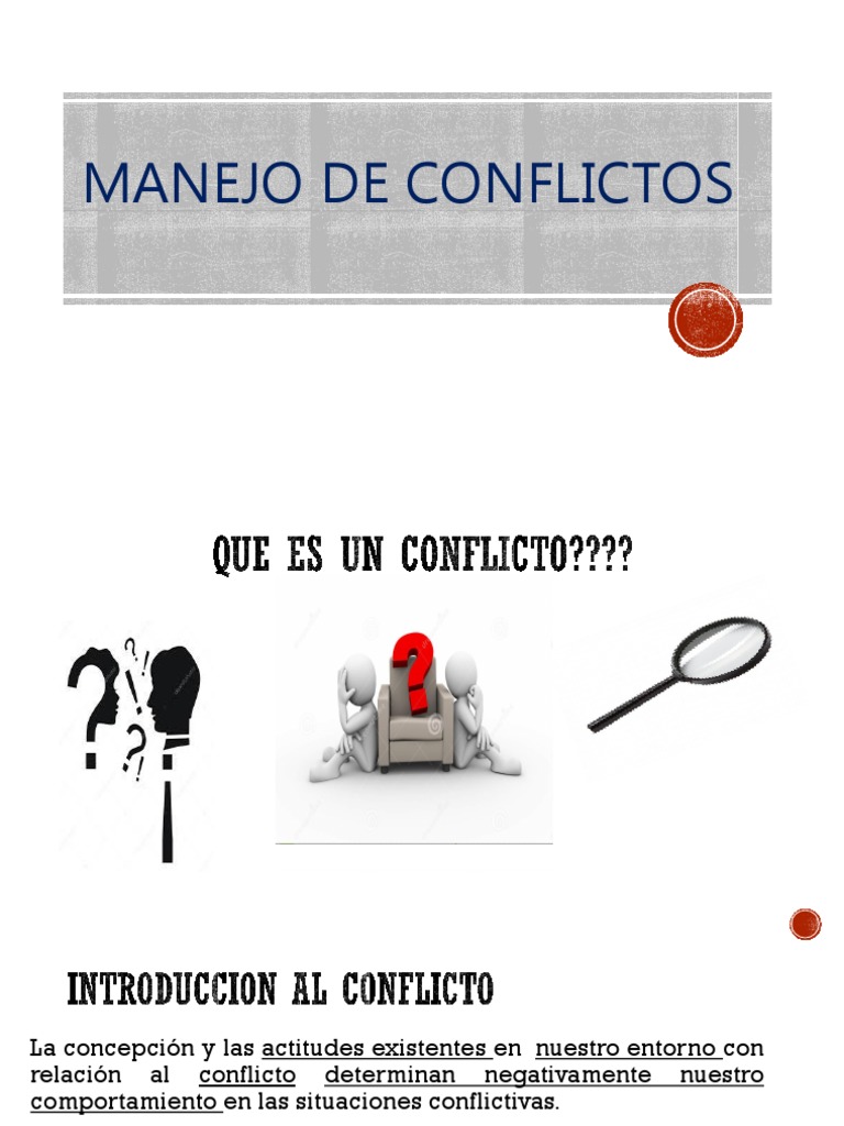 Presentacion SOBRE EL MANEJO DE CONFLICTOS PDF Del | PDF | Conflicto (proceso) | Negociación
