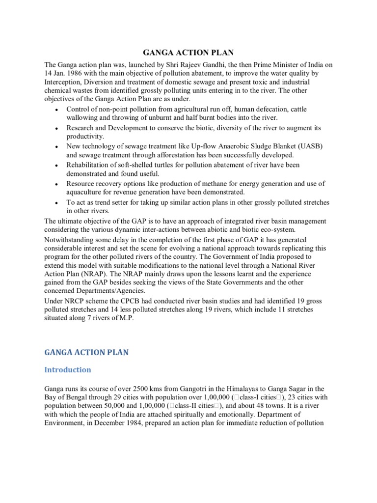 Ganga Action Plan | PDF | Environmental Engineering | Environmental ...