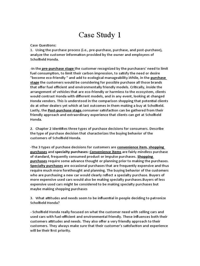 Case Study 1 | PDF | Customer | Marketing
