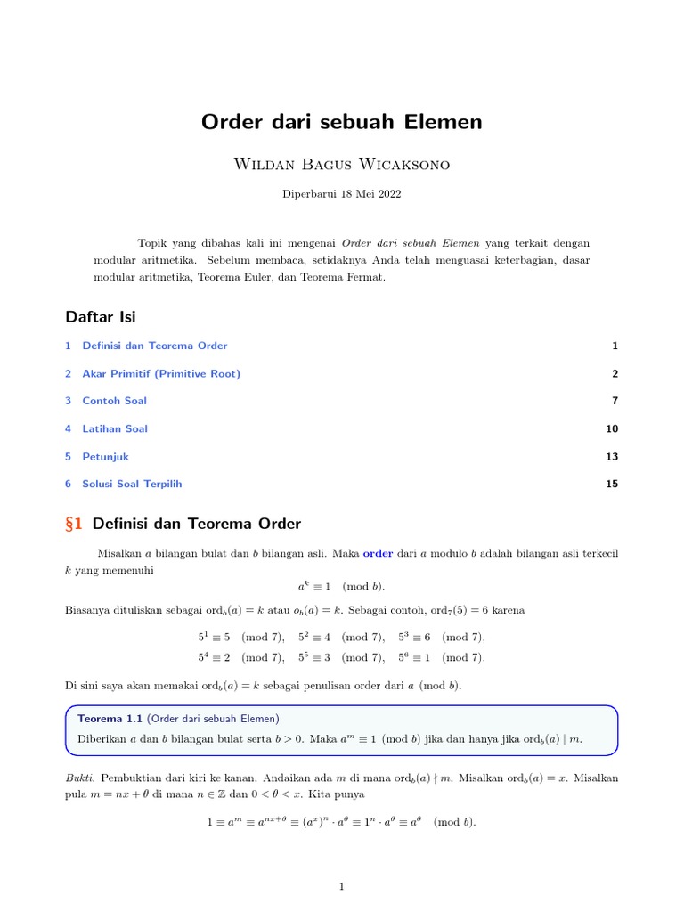 Order Dari Sebuah Elemen | PDF