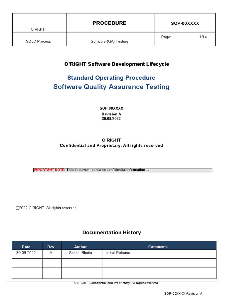 SOP-Sample Software QA Testing | PDF | Software Testing | Agile ...