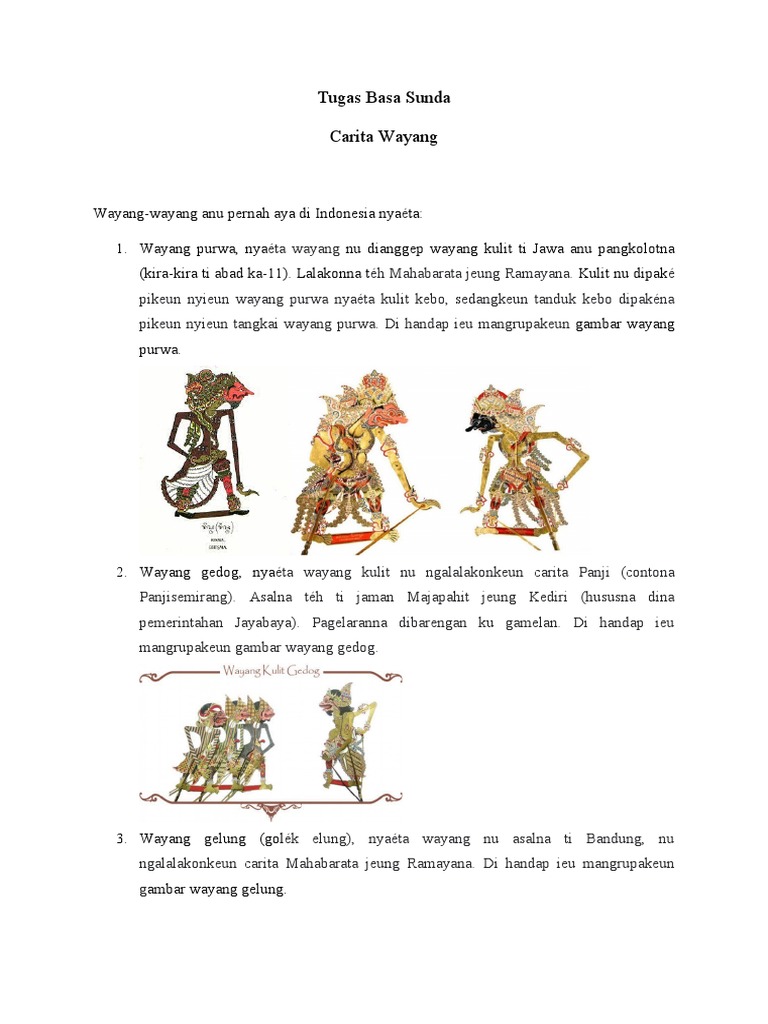 Tugas Basa Sunda - Carita Wayang | PDF