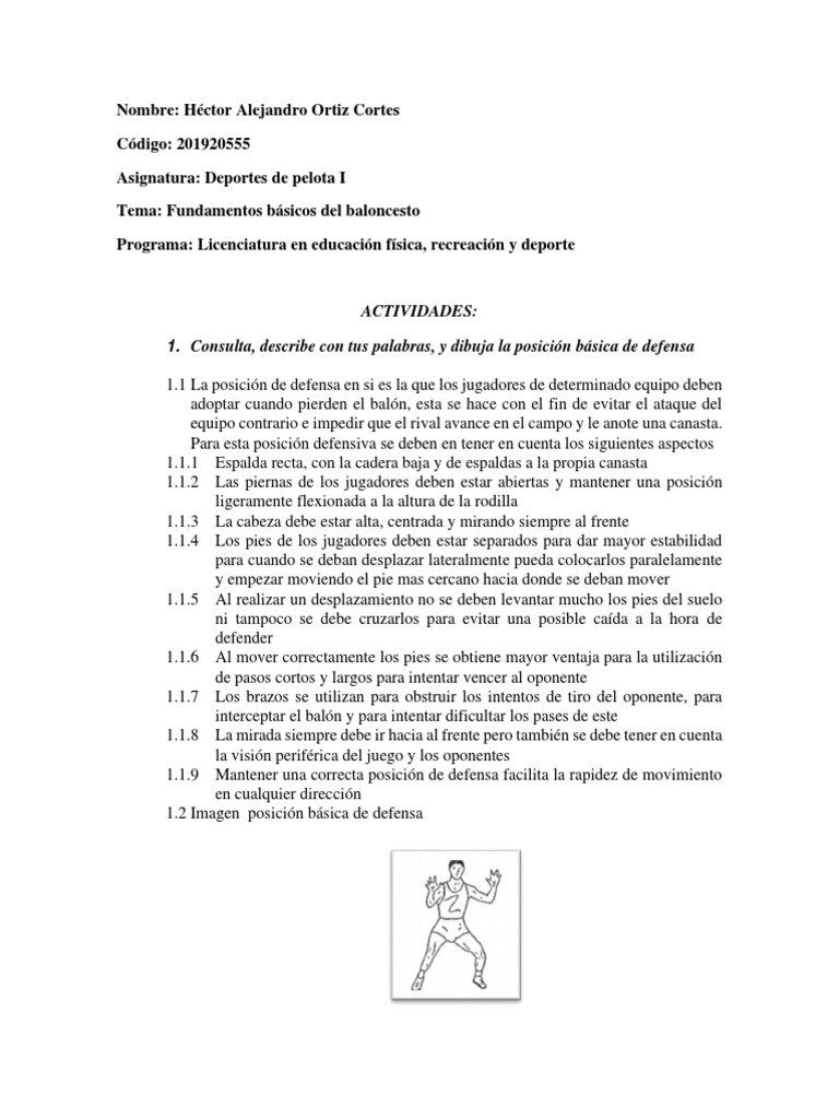 Fundamentacion Baloncesto | PDF | Defensor (Asociación de Fútbol ...