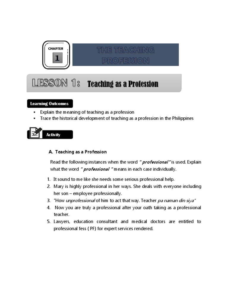 Teaching Profession History in PH | PDF | Teachers | Profession