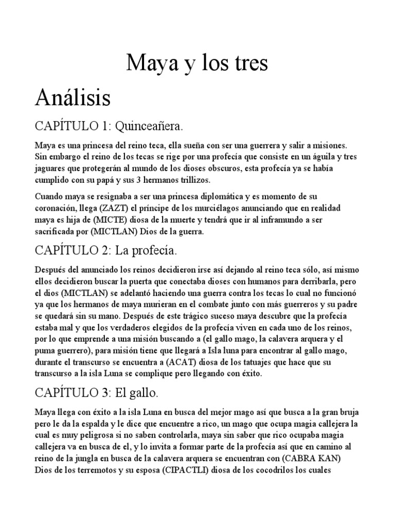 Maya y Los Tres | PDF