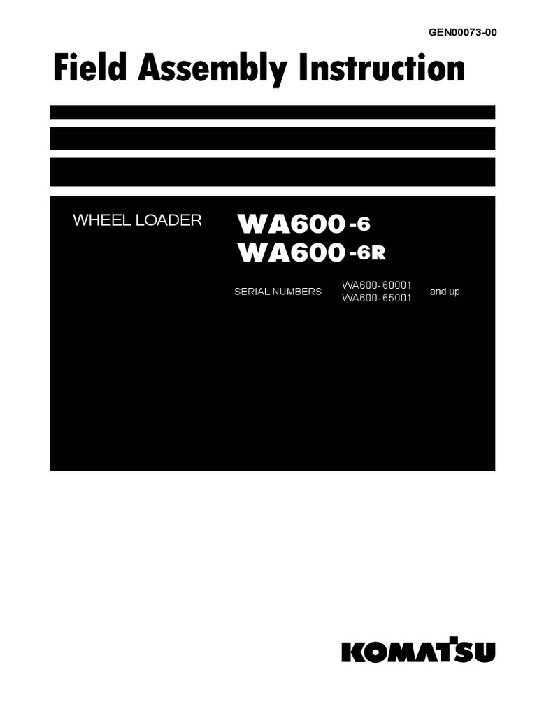 WA600-6 Wheel Loader Assembly Guide | PDF | Axle | Crane (Machine)