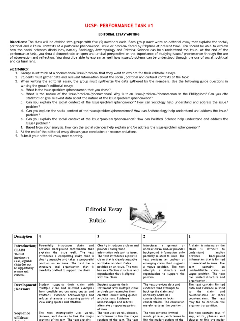 Performance Task 1 - Ucsp | PDF | Essays | Argument