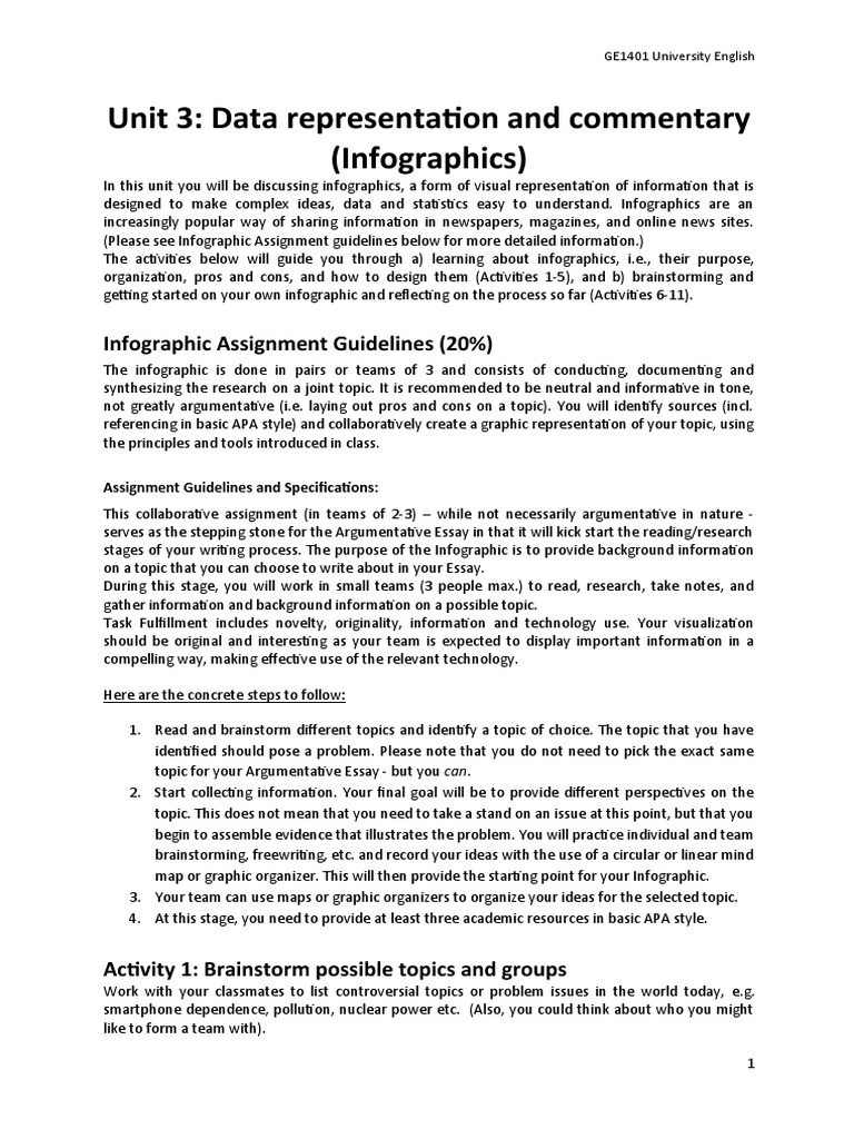 Creating Effective Infographics in GE1401 | PDF | Infographics | Essays