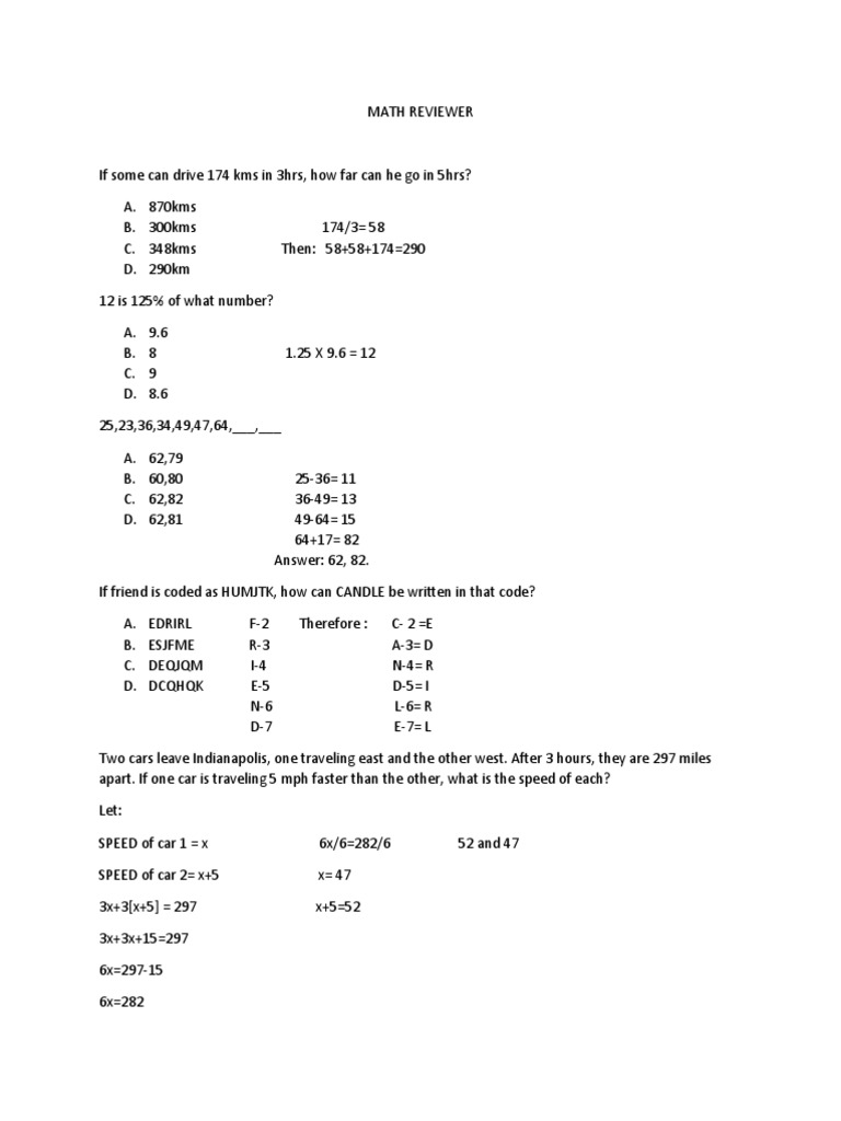 Math Reviewer | PDF