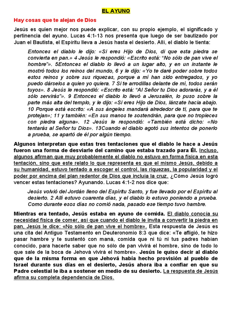 El Ayuno - Echar Raices | PDF | Jesús | Oración