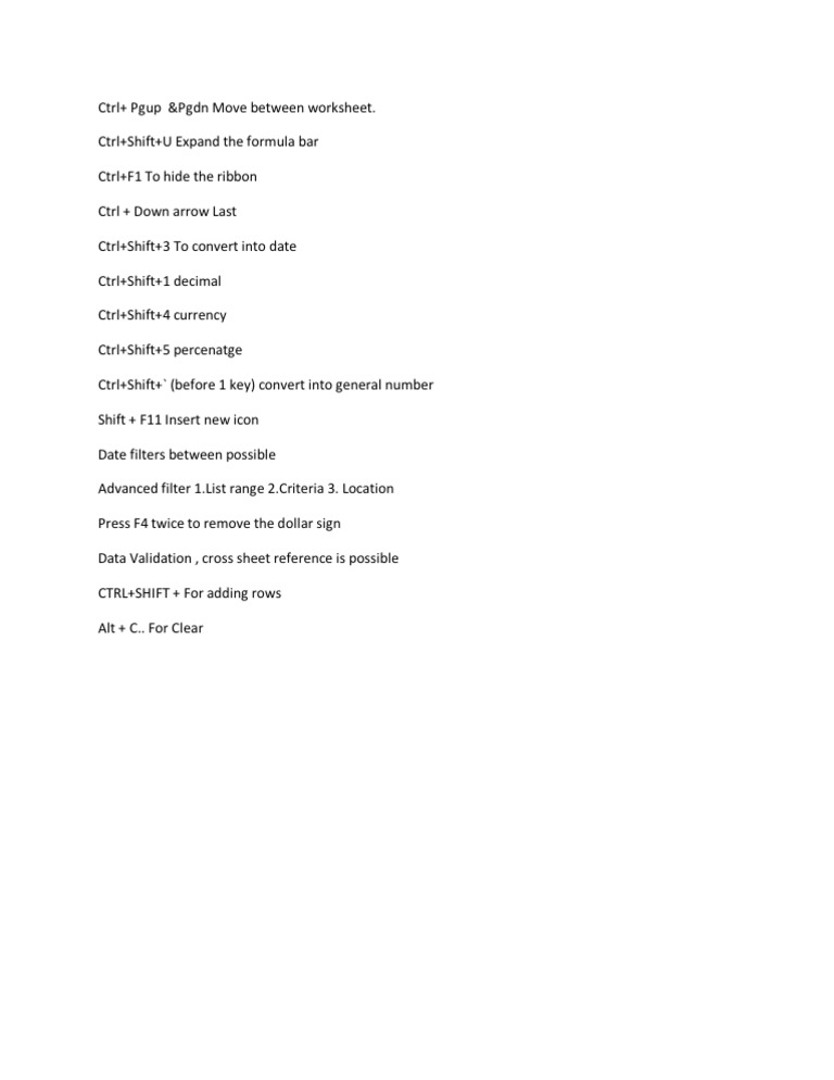Excel Cross-Out Shortcut Guide | PDF