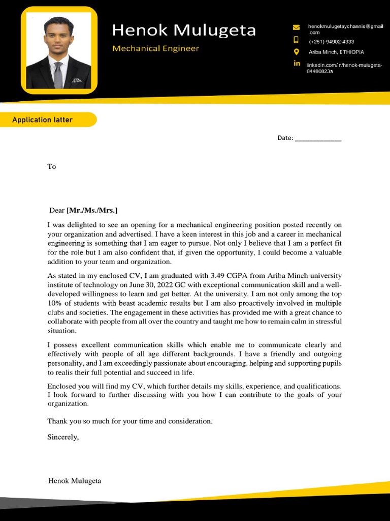 Henok Mulugeta CV All Document | PDF