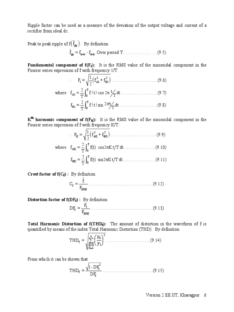 Analysis of Ripple Factor, Crest Factor, Distortion Factor, and Total ...