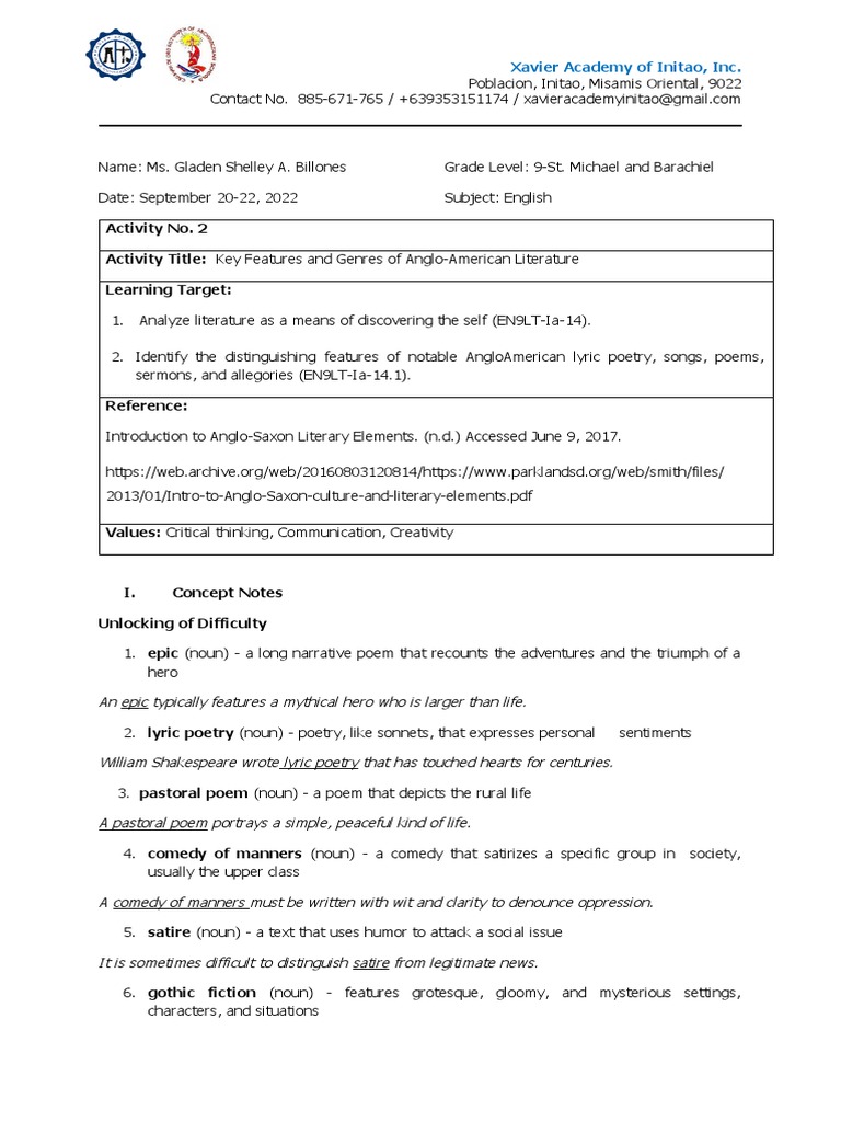 Grade 9 English Lesson 2 | PDF | Poetry | Comedy