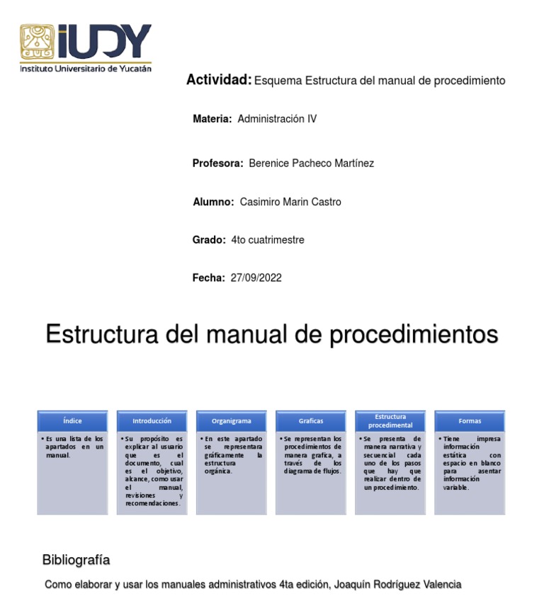 Estructura Del Manual de Procedimientos | PDF