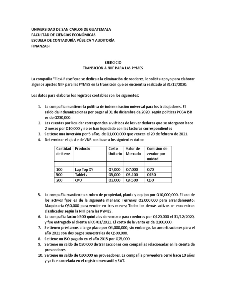 Ejercicio Registros NIIF | PDF | Contabilidad | Servicios financieros