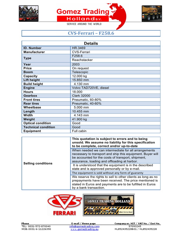 HR.3469 CVS Ferrari F258.6 2003 | PDF | Vehicle Technology ...