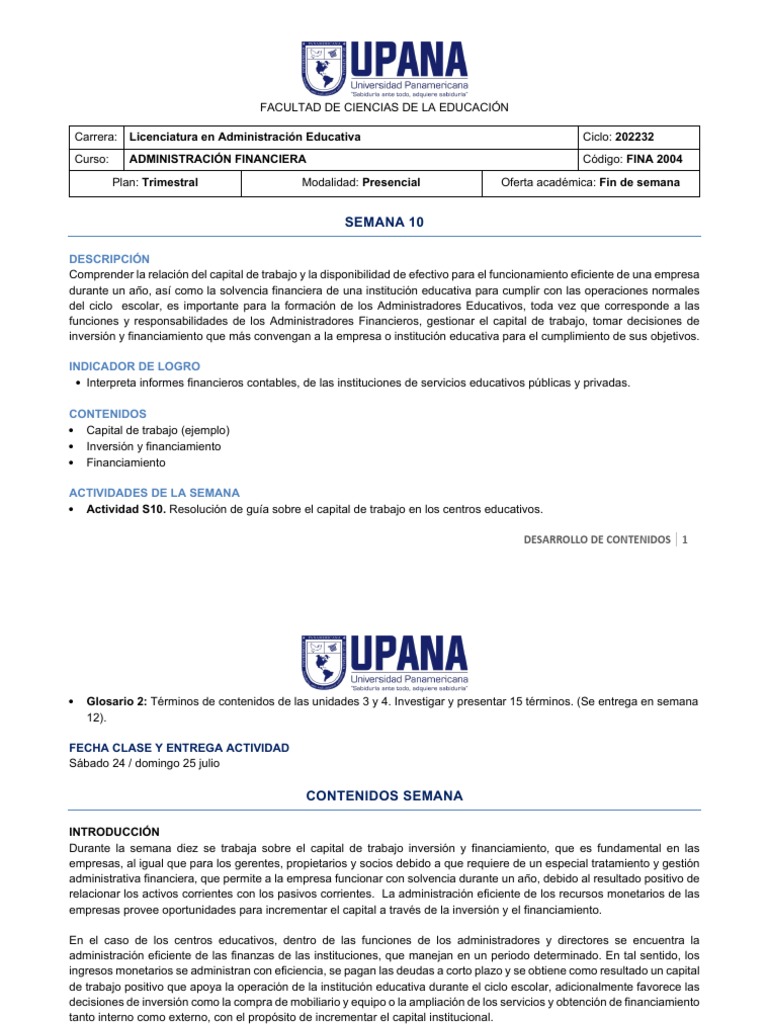 S10 - Administracion Financiera y Contable | PDF | Capital de trabajo ...
