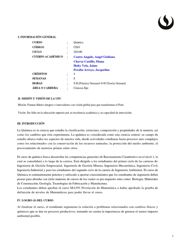 CE83 Quimica 202100 | PDF | Importar | Evaluación