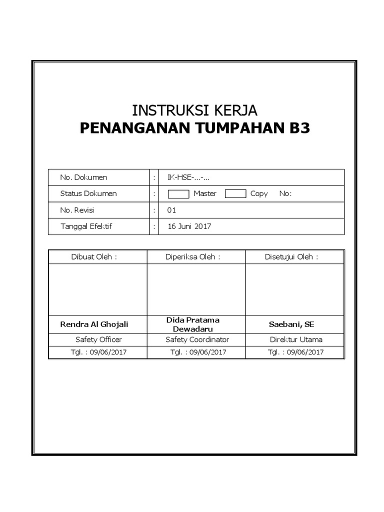 Prosedur Penanganan Tumpahan B3 | PDF