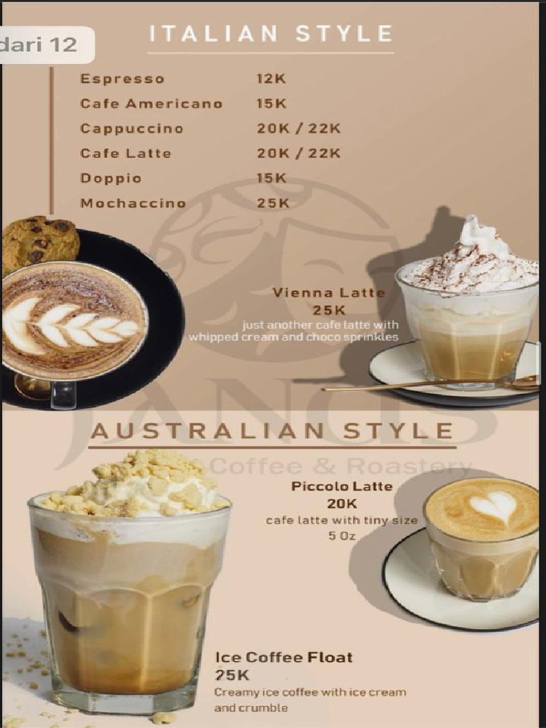 Menu janus coffee | PDF