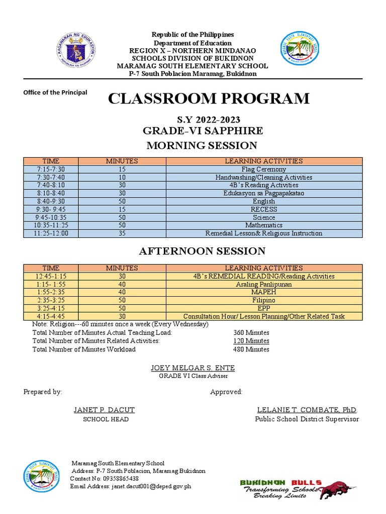 Classroom Program | PDF