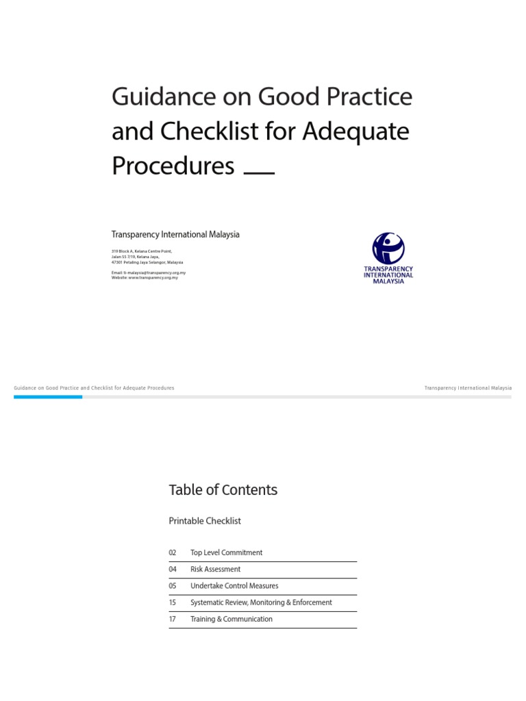 Guidance On Adequate Procedures | PDF | Internal Control | Bribery