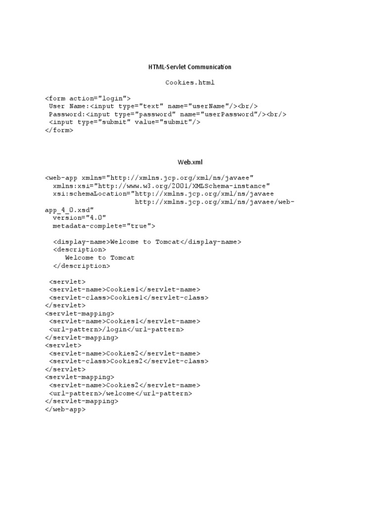 HTML Servlet | PDF | Http Cookie | World Wide Web