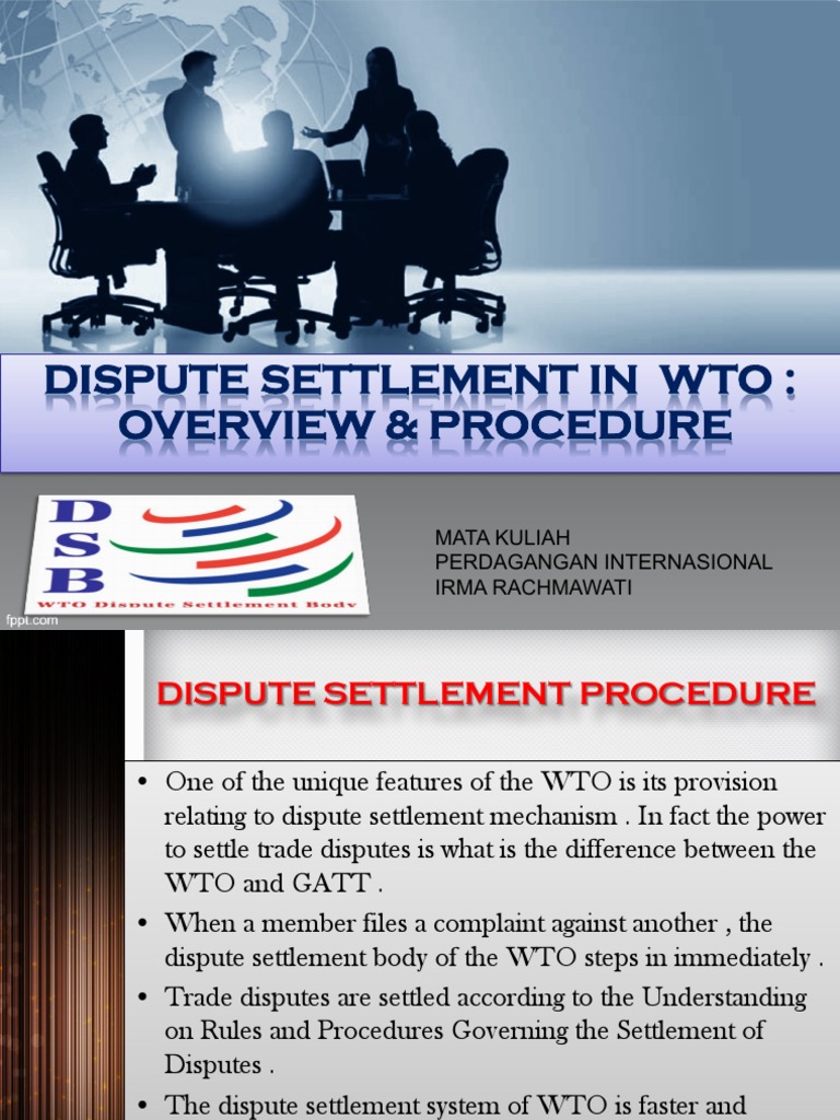 WTO Dispute Settlement Process | PDF | International Economic ...