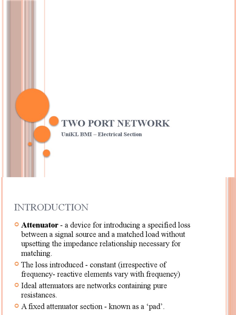 Two-Port Network and Attenuator Analysis | PDF | Amplifier ...