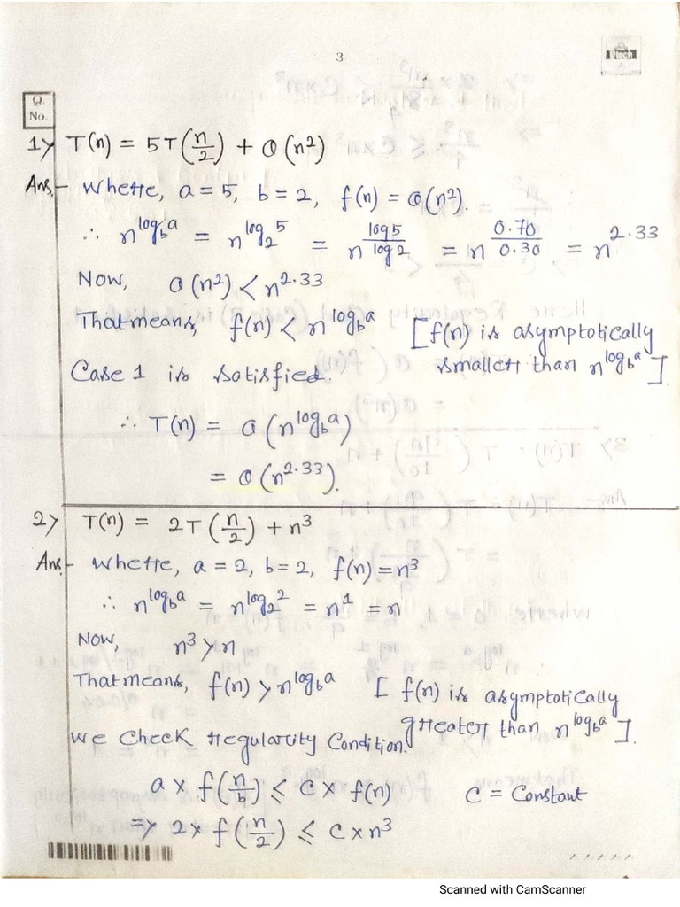 Master Theorem Problems | PDF Master Theorem Problems | PDF