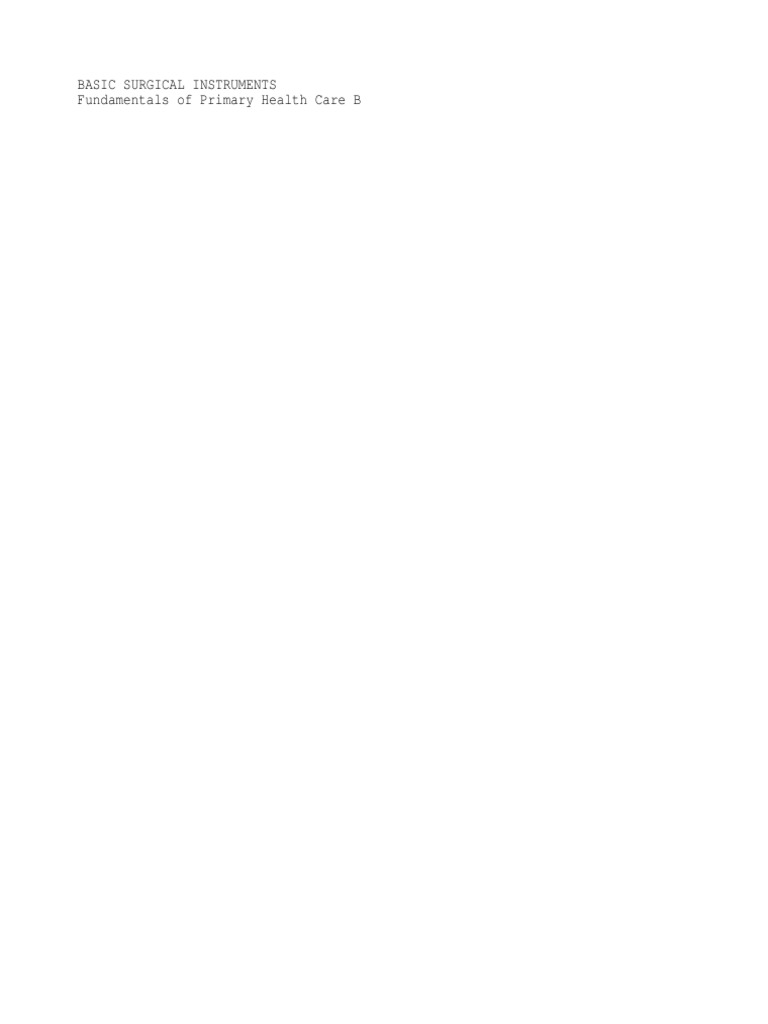 Basic Surgical Instruments Fundamentals Of Primary Health Care B Pdf